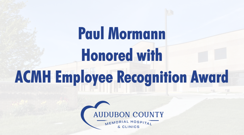 Paul Mormann, Nutrition Services Cook Honored with the ACMH Employee ...